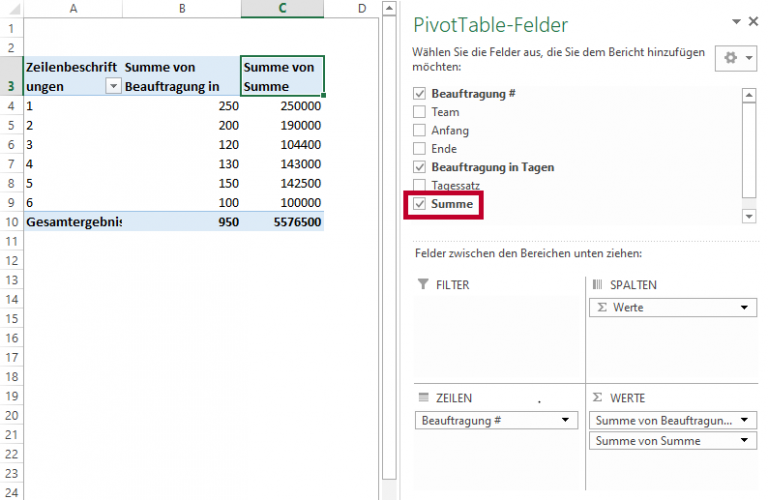 MS Excel 2013 – Pivot und berechnete Felder - in-factory GmbH